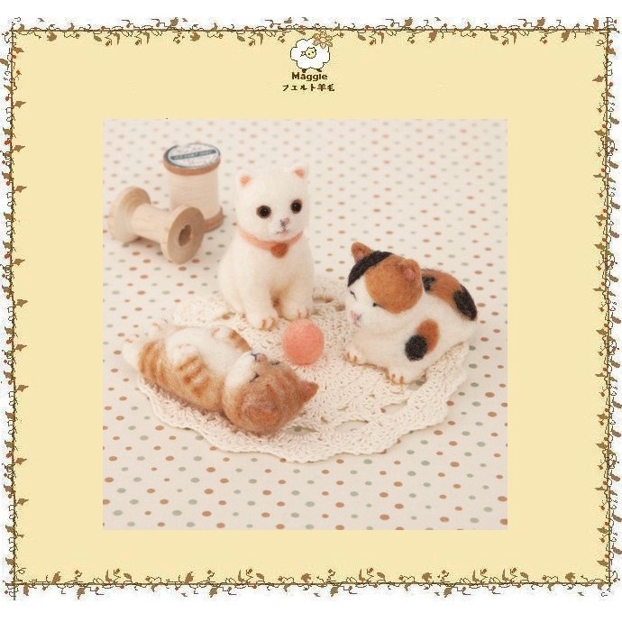 Maggie瑪琪羊毛氈專賣~可愛貓咪三入組(JP-H441-580) | 蝦皮購物