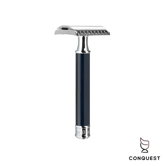 CONQUEST 】德國 MUHLE R101 經典刮鬍刀 開放式刀頭 3件式拆裝設計 黑色頂級樹脂手柄 | 蝦皮購物