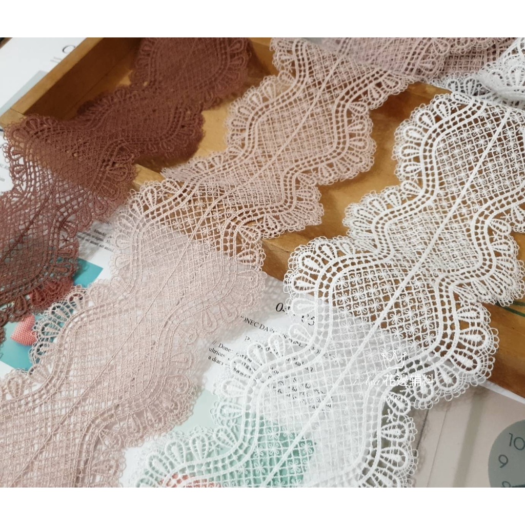 《iAsa愛莎の》手作材料 日單3色單/雙邊精細鏤空水溶花邊diy蝴蝶結娃娃衣服裝材輔料 | 蝦皮購物