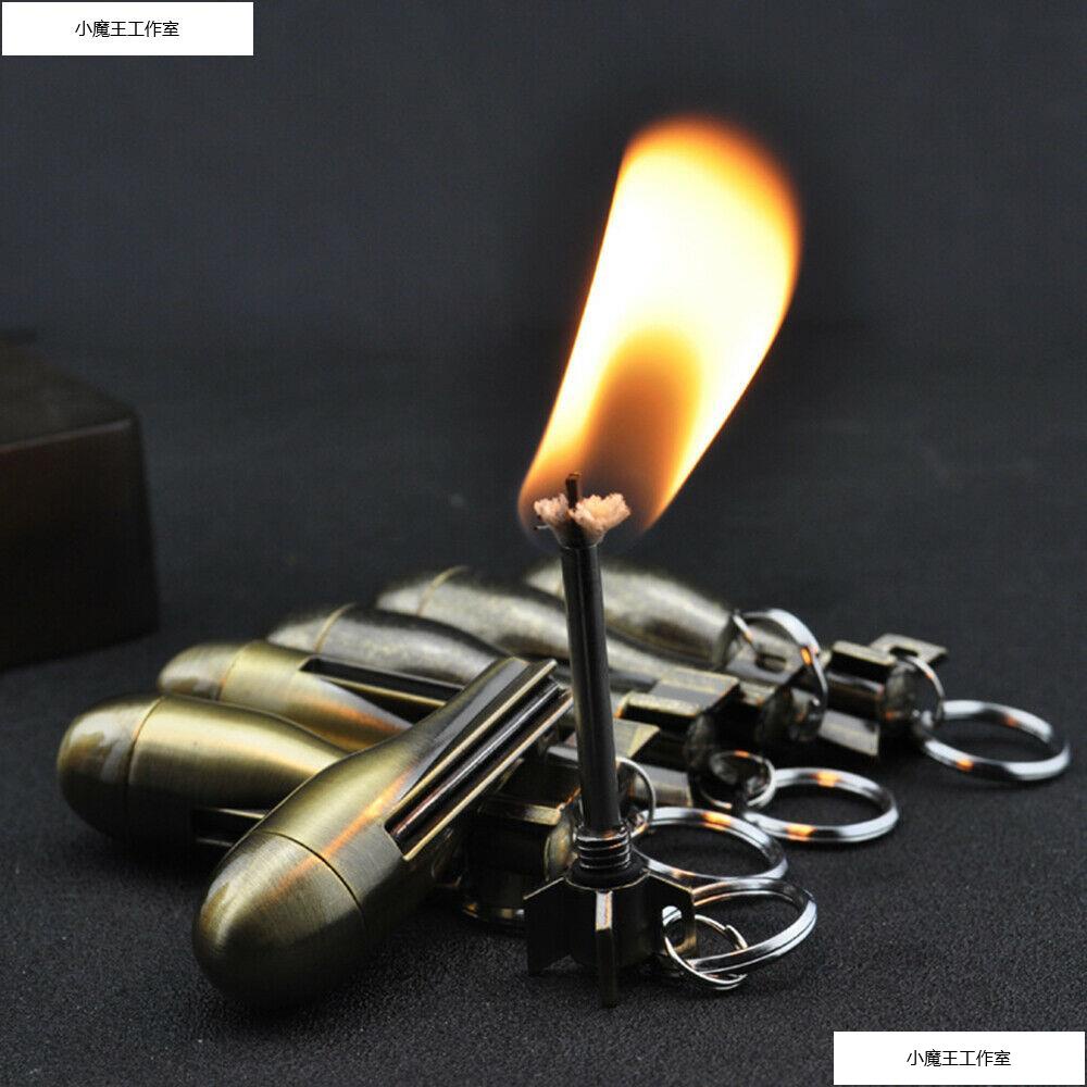 Retro Mini Bullet Lighters Flame Kerosene Oil Lighter Keych | 蝦皮購物
