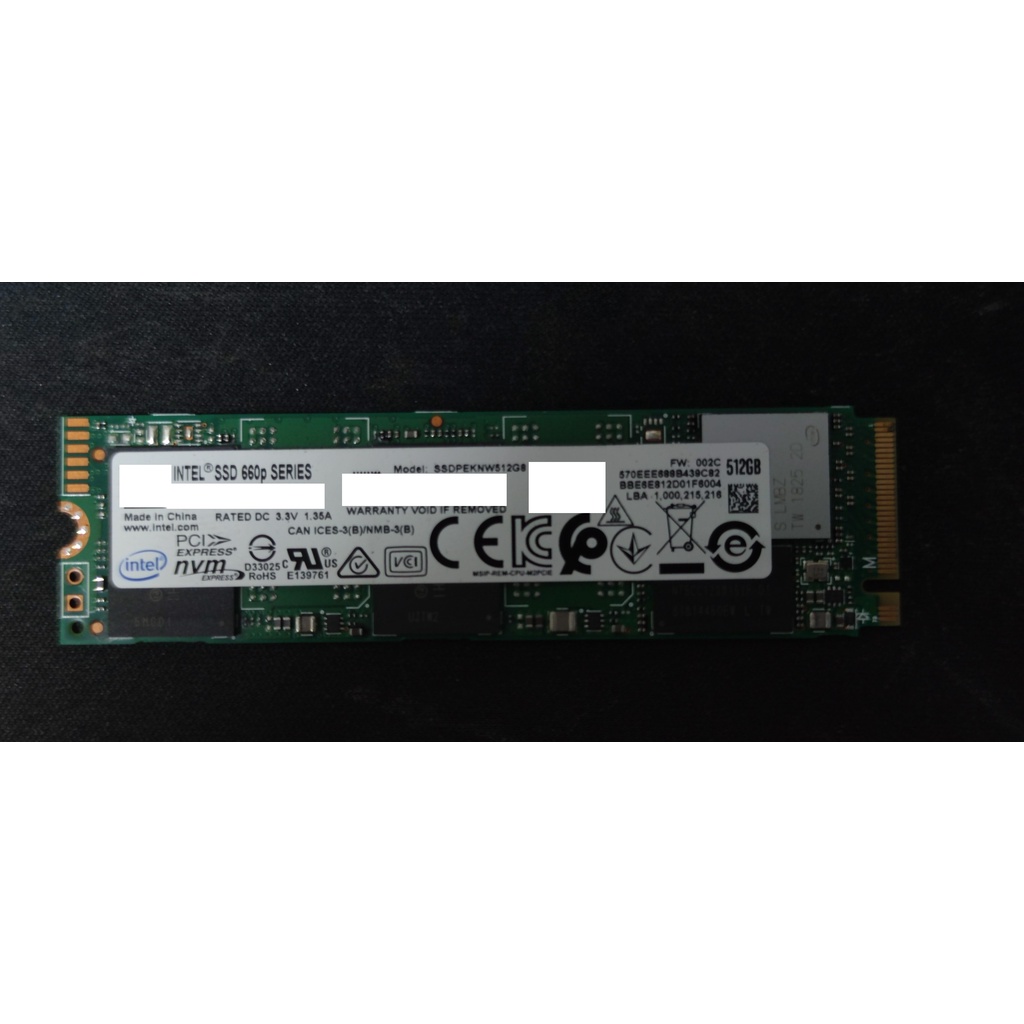 Intel 英特爾 SSD 512GB 512G 660p M.2 PCIe 3.0 NVMe 固態硬碟 | 蝦皮購物