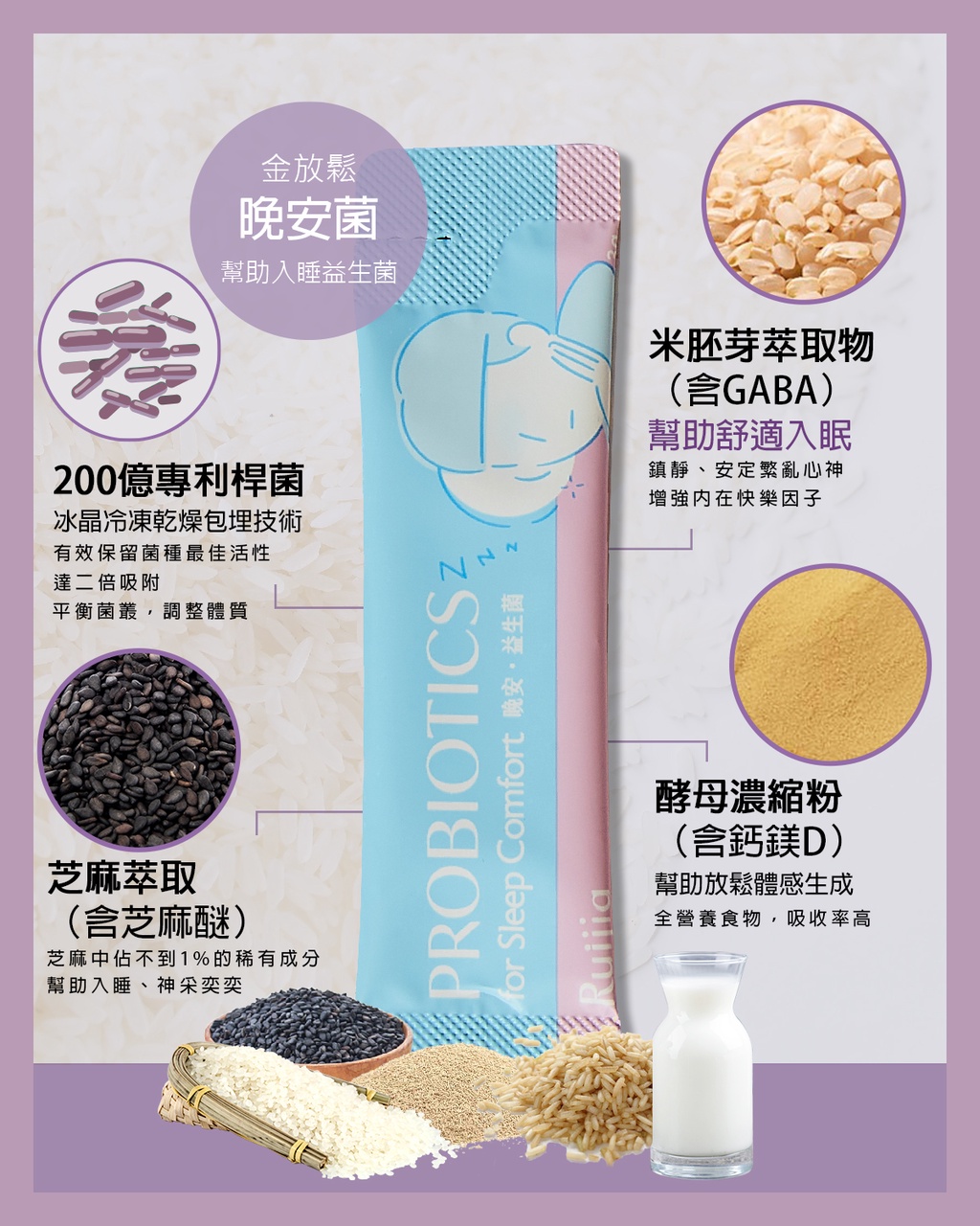 【Ruijia露奇亞】晚安益生菌(20包) GABA 芝麻素 睡眠益生菌 鈣鎂 維生素D 助眠 芝麻明 鎂舒眠 飛航模式 | 蝦皮購物