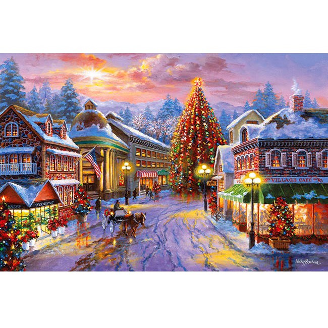 AppleOne Nicky Boehme 聖誕節的街頭 1000片 拼圖總動員 日本進口拼圖 | 蝦皮購物