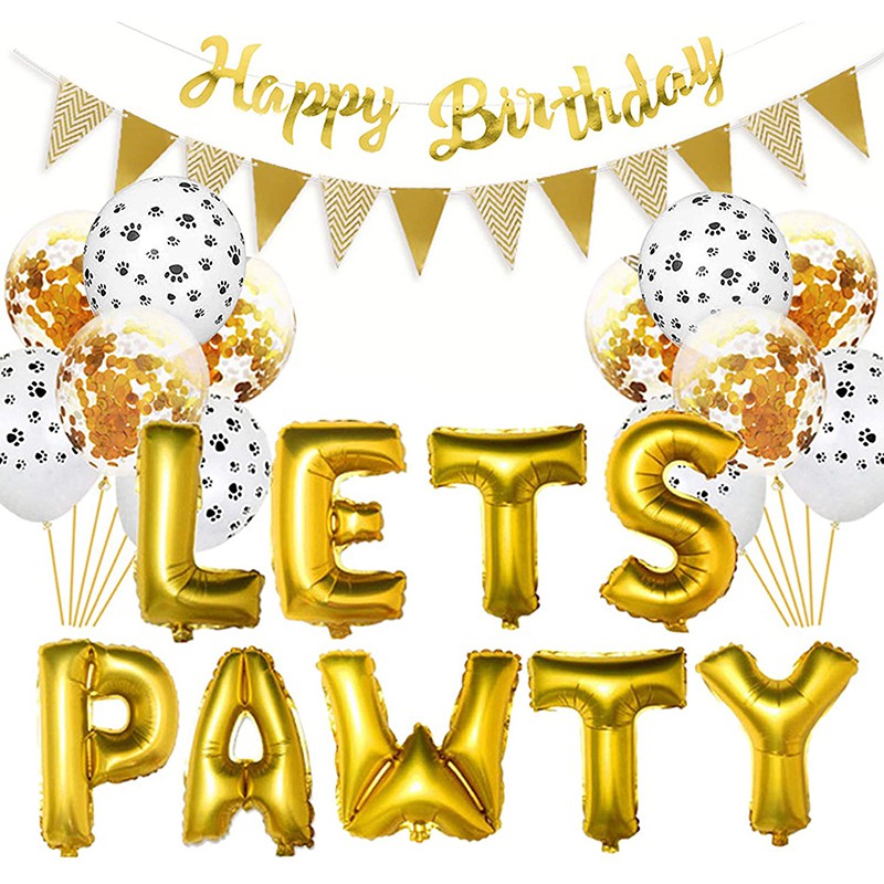 Dog let's pawty ballons 寵物生日快樂橫幅 12 英寸狗爪印花氣球帶吊墜旗幟用於狗生日派對 | 蝦皮購物 Dog let's pawty ballons 寵物生日快樂橫幅 12 英寸狗爪印花氣球帶吊墜旗幟用於狗生日派對 | 蝦皮購物