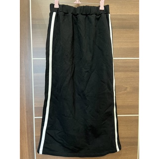 轉售PAZZO MIT 後開岔雙條造型長裙(黑 / L) | 蝦皮購物