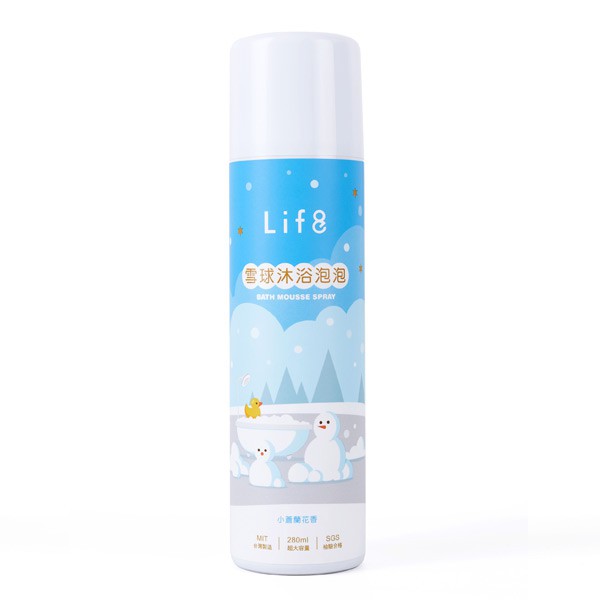 Life8 雪球沐浴泡泡噴霧小蒼蘭花香 280ml【貝拉美人】 | 蝦皮購物