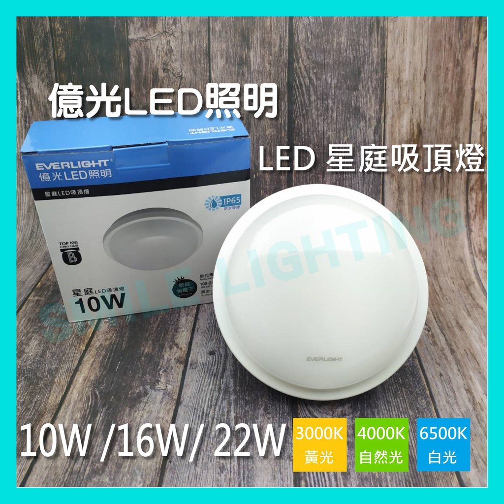 加贈快速接頭 億光 LED 10W 16W 22W 星庭 防水 防雨 戶外 防潮 吸頂燈 全電壓 IP65 | 蝦皮購物