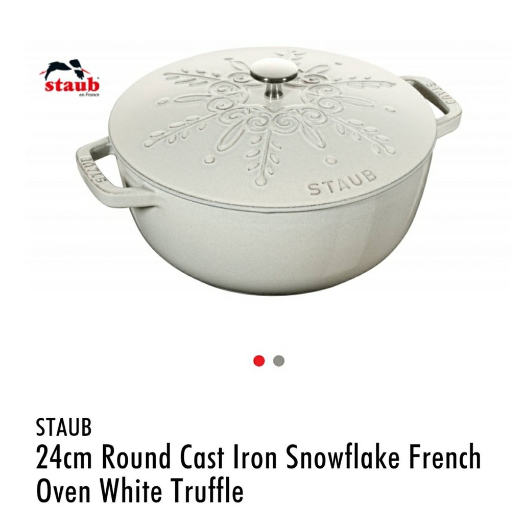 免運 海外代購 法國 Staub 24cm/雪花鍋/松露白/鑄鐵鍋/媽咪鍋型/黑琺瑯/24/非初雪鍋/黑色/黑/雪花 | 蝦皮購物