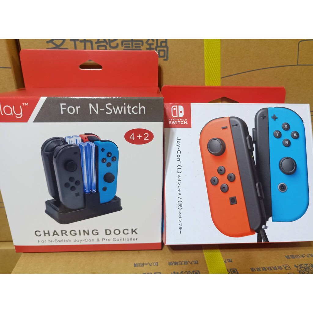 任天堂 SWITCH手把 NS Joy-Con 左右手控制器+iPLAY 4+2充電器 可充Pro 全新商品 現貨 | 蝦皮購物