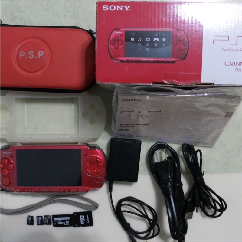 PSP 3007 艷光紅 （極新，已改機記憶卡含遊戲） | 蝦皮購物