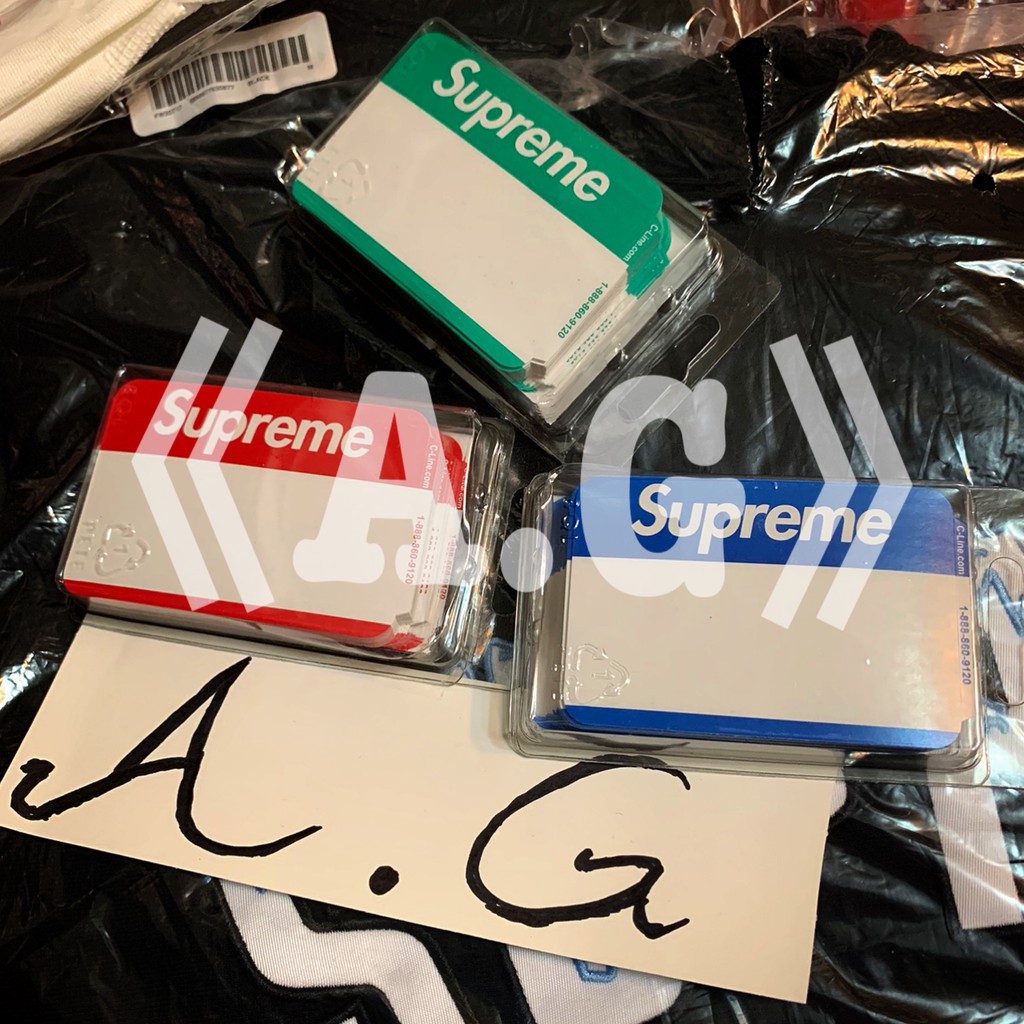 《A.G代購》便利貼 Supreme Name Badge Stickers (Pack of 100)（藍、綠、紅） | 蝦皮購物
