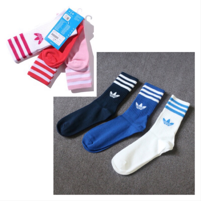 【吉米.tw】現貨 adidas 愛迪達三葉草 中筒襪 男女款襪子三色 originals 紅粉白DY0383 R-2 | 蝦皮購物