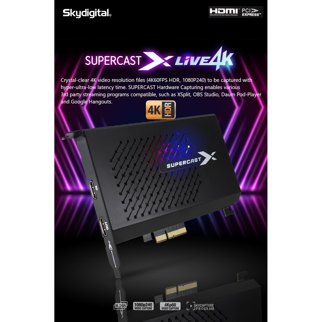 Supercast X LiVE4K, HDMI 4K 遊戲實況擷取卡含 Pass-Through訊號直通功能 | 蝦皮購物