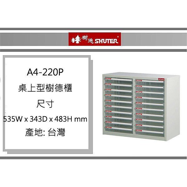 (即急集) 樹德 A4-220P 桌上型樹德櫃 /收納箱/整理箱/資料櫃 需由工廠配送運費另計 請於下標前先作詢問 | 蝦皮購物