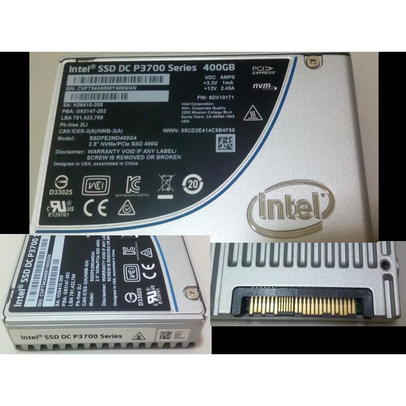 Intel SSD DC P3700 400GB 2.5" NVMe/PCIe | 蝦皮購物