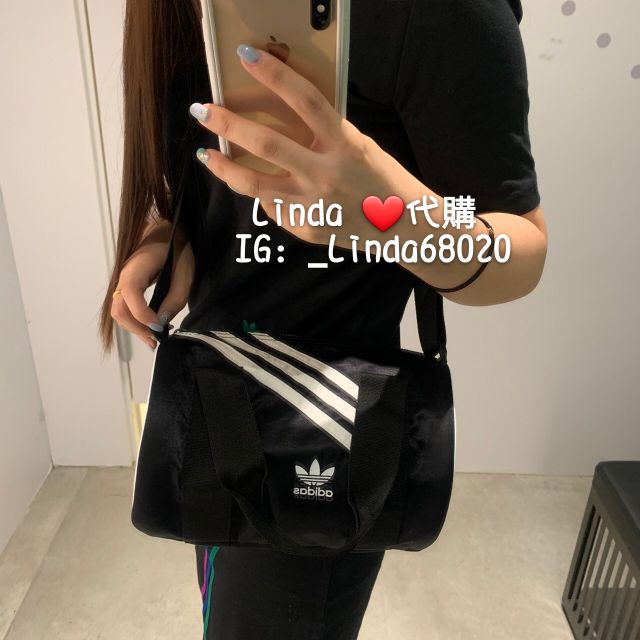 Linda ️代購 Adidas 三葉草 Logo 迷你手提包 斜背包 圓筒包 男/女 GD1646 | 蝦皮購物