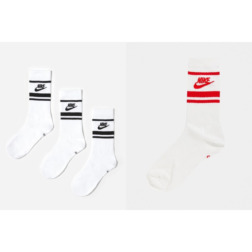 【WUMING_SPORT】現貨 NIKE Essential Socks 運動襪 休閒襪 長襪 白 條紋 DX5089 | 蝦皮購物