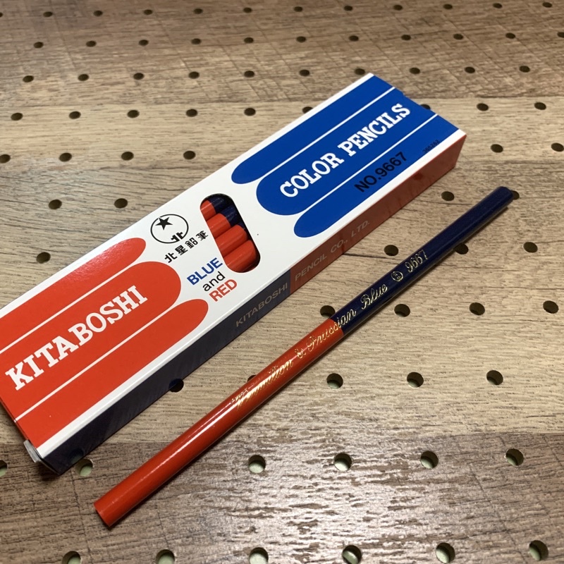 KITA BOSHI 北星鉛筆 圓軸 朱藍鉛筆 赤青鉛筆 紅藍鉛筆 NO.9667 | 蝦皮購物
