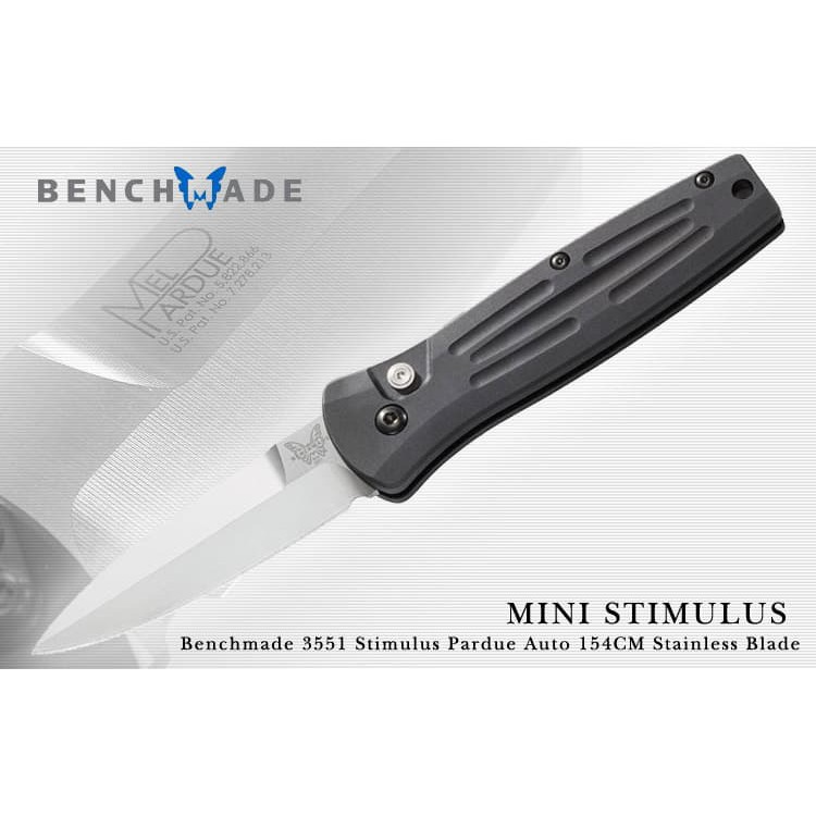 Benchmade MINI STIMULUS黑鋁柄彈簧白刃折刀/ 154CM鋼 | 蝦皮購物