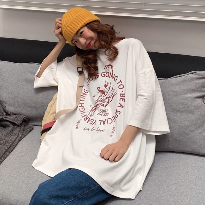 【清倉清倉】M-4XL 加大尺碼女裝胖mm寬鬆短袖t恤 ins潮學生韓版男友風短袖上衣 大尺碼上衣 大尺碼體恤 | 蝦皮購物