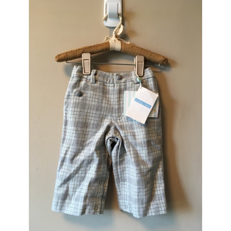Nicholas & bears 全新 格紋 毛料 開檔 長褲（12M) | 蝦皮購物