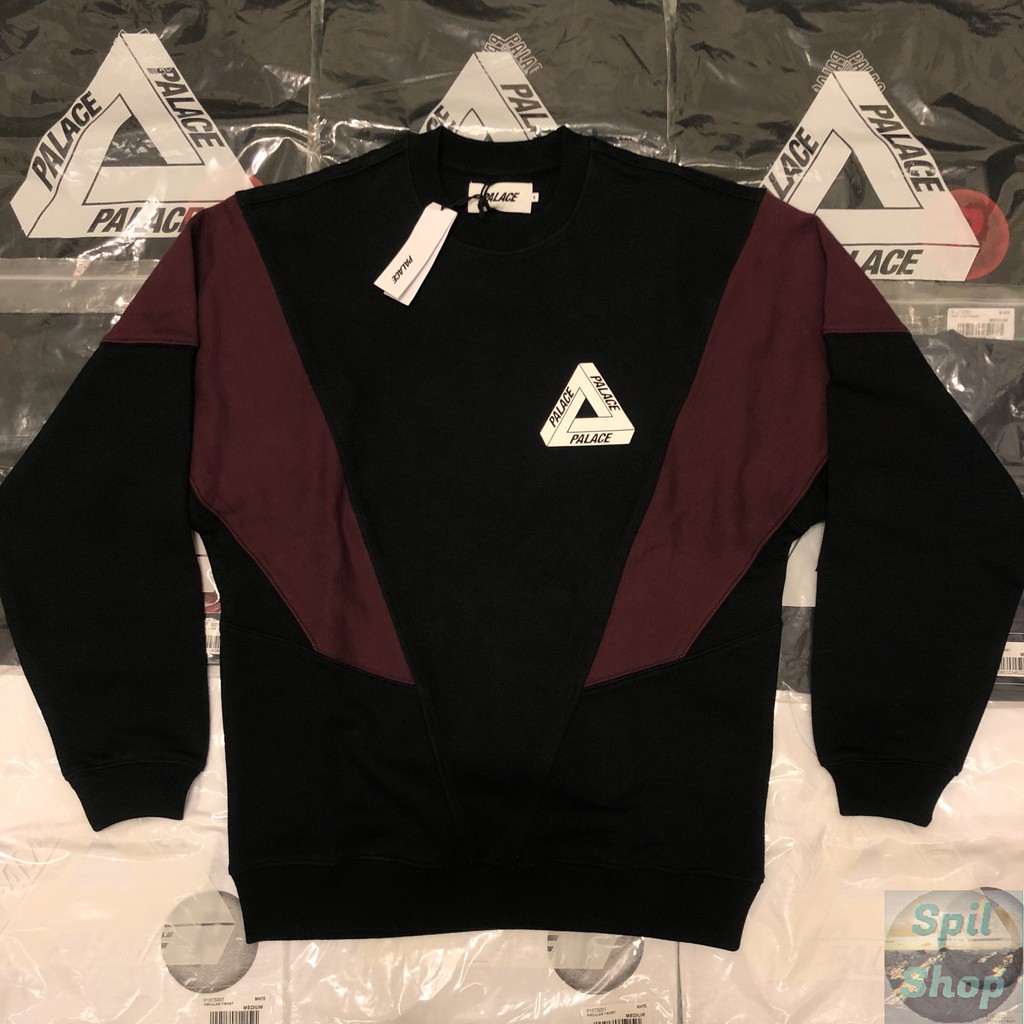 【Spil_shop】現貨 Palace 2018 ULTIMO DROPPETH CREW 黑 酒紅 衛衣 三角 | 蝦皮購物