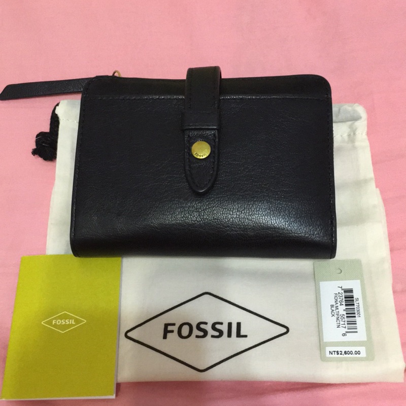 Fossil SL7703001 Fiona Tab Multifunction 山羊皮對開 短夾 附零錢袋 皮夾 | 蝦皮購物