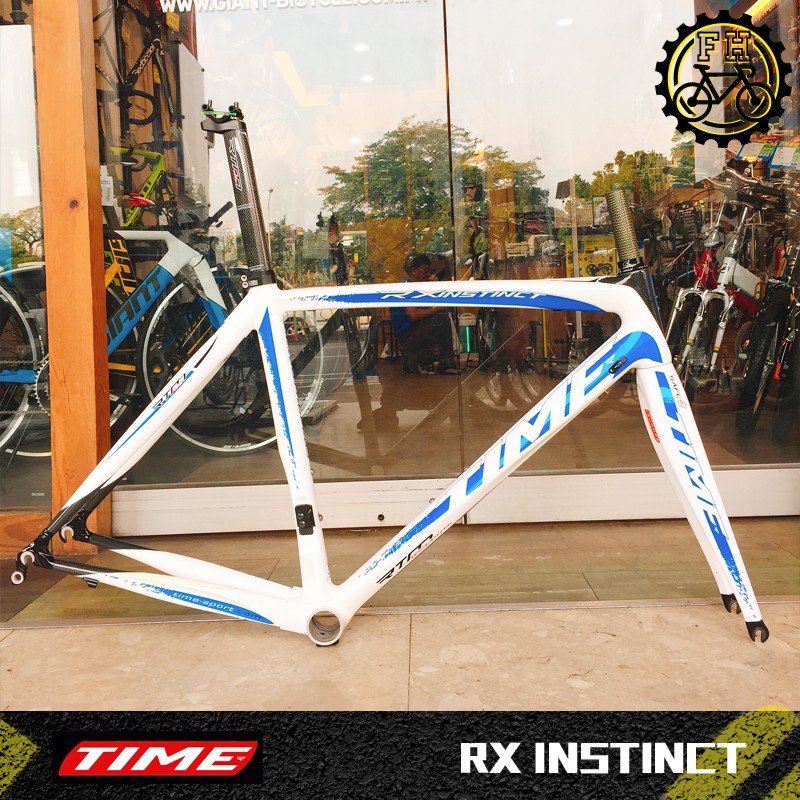 【小萬】全新出清 TIME RX INSTINCT C夾 公路車 白藍色 車架 碳纖維 前叉 單車 自行車 | 蝦皮購物