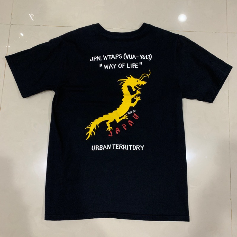 近全新 WTAPS WTVUA DRAGON 黑色 短袖 95%新 02 M號 下殺1550元18SS logo 龍 | 蝦皮購物
