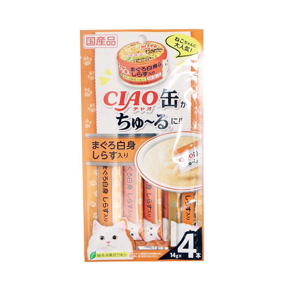 CIAO 啾嚕肉泥-旨定罐2號鮪魚+吻仔魚 14g x4入【Donki日本唐吉訶德】 | 蝦皮購物