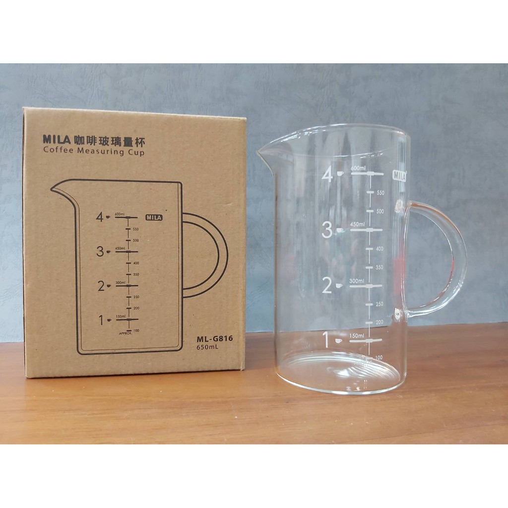 MILA 咖啡玻璃量杯 350ml ML-G813 / 650ml ML-G816 耐熱玻璃 量杯 經典配方 咖啡下壺 | 蝦皮購物
