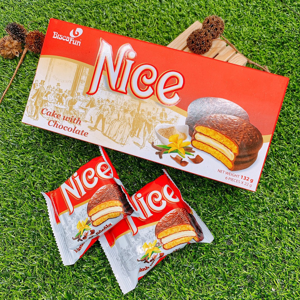 【疲老闆】越南 NICE 乃詩 巧克力派 6入 132g 盒 | 蝦皮購物