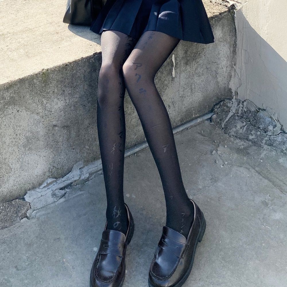 熱賣！F&X 印花絲襪日系Lolita格紋連褲襪jk黑色絲襪女顯瘦千禧辣妹ins潮暗黑cos原宿y2k個性小眾 | 蝦皮購物