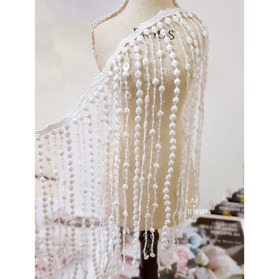 《iAsa愛莎の》手作材料 搖擺舞動水溶珠鍊刺繡亮片流蘇蕾絲花邊diy洛麗塔婚紗服裝舞衣裝飾 | 蝦皮購物