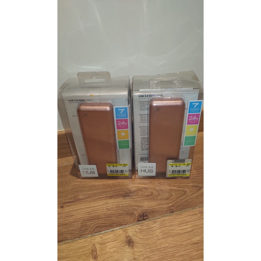Probox USB3.0 7埠 HUB 7 ports 集線器 含電源轉接器 玫瑰金色 | 蝦皮購物
