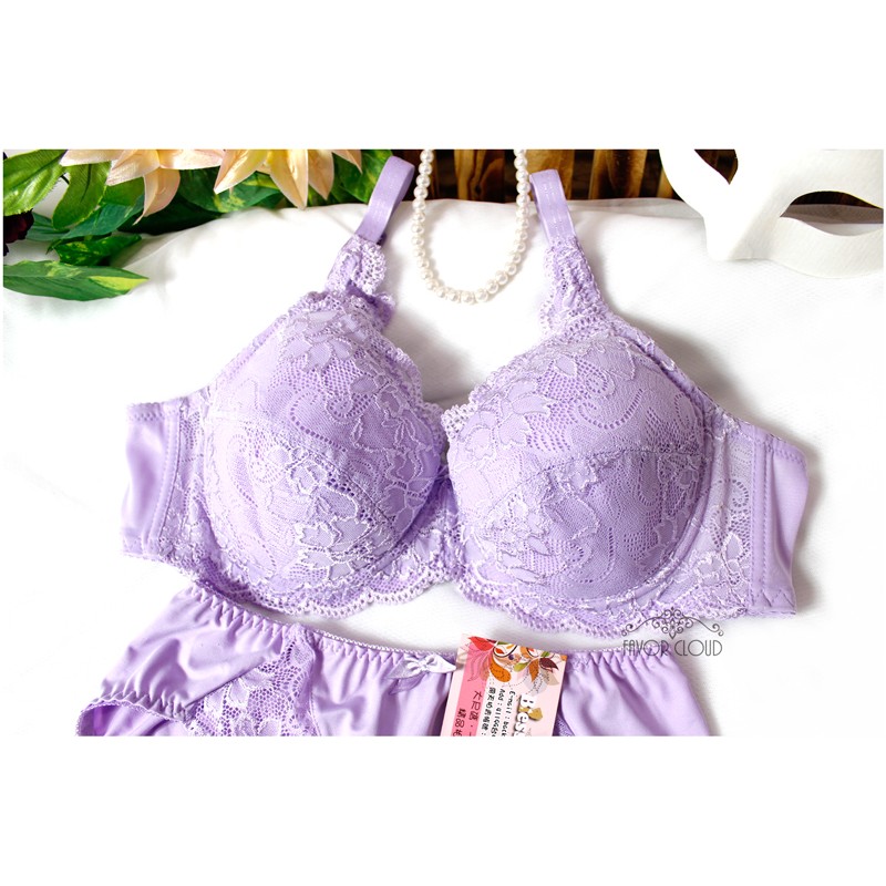 #847#34C 36C 38C 40C 42C 44C 淡紫包覆 彈性蕾絲 有鋼圈 薄襯絲綿吸汗款 衣褲分售 有鋼圈 | 蝦皮購物