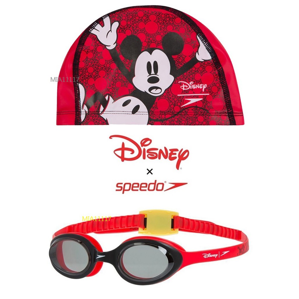 台灣現貨 speedo 兒童泳鏡 蛙鏡 兒童泳帽 迪士尼聯名 DISNEY 米奇MICKEY MOUSE 兒童防水泳帽 | 蝦皮購物
