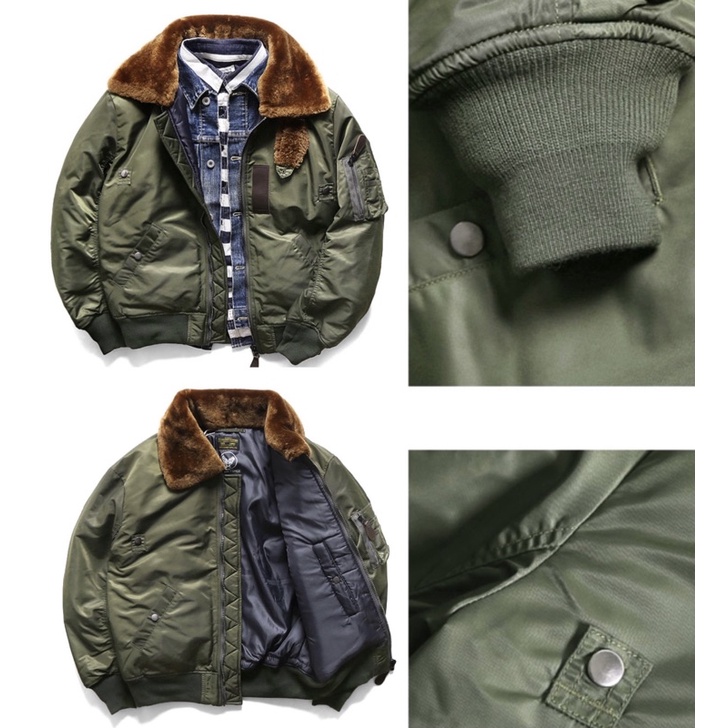 現貨 Folklore Classic 復刻USAF B-15 經典真毛領尼龍空軍飛行外套 軍裝防寒外套 | 蝦皮購物