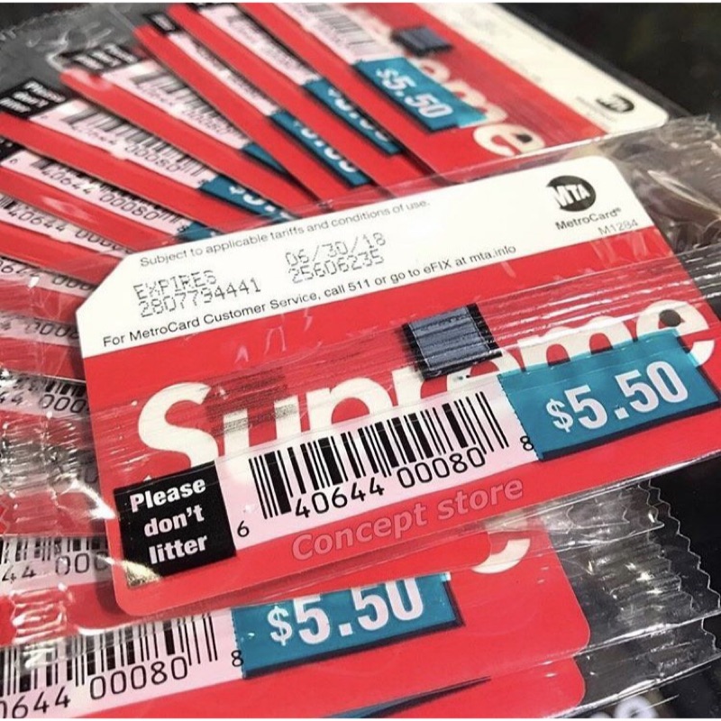 【area0439】2017 春夏 Supreme MTA MetroCard Logo 紐約 地鐵卡 票卡 原包裝 | 蝦皮購物