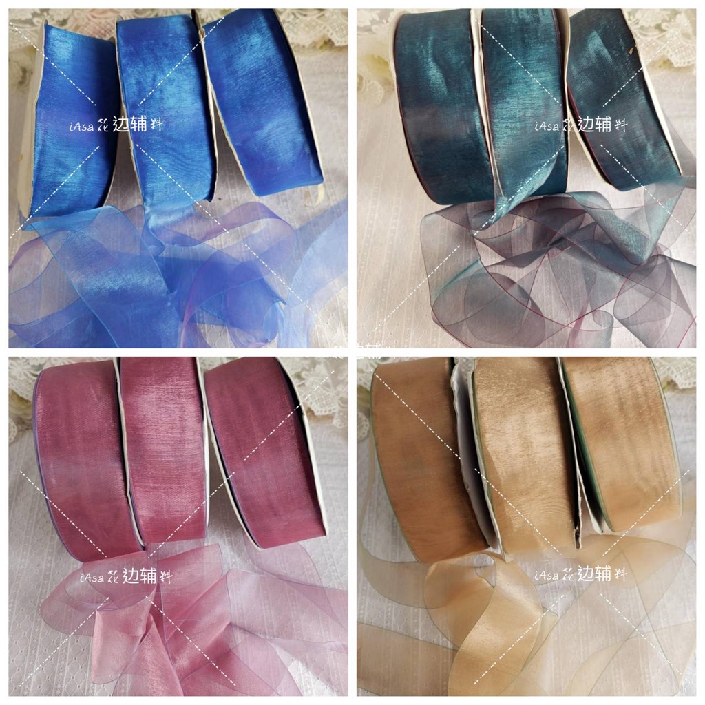 一碼價《iAsa愛莎の》手作材料 寬約5.3cm高密度幻彩紗帶雪紗花邊diy洛麗塔服裝家居裝包裝材料 | 蝦皮購物