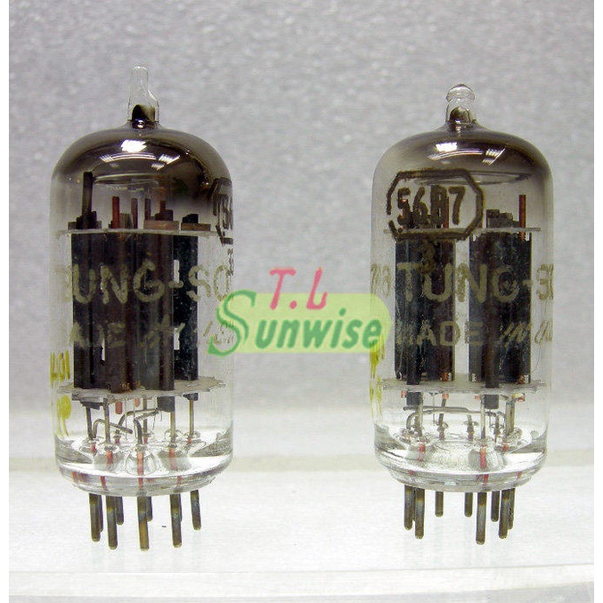 NO:7513 美國 TUNG-SOL 5687 早期 60年代 長黑屏 雙槓D環 真空管 1標1對 ( 如新品 ) | 蝦皮購物