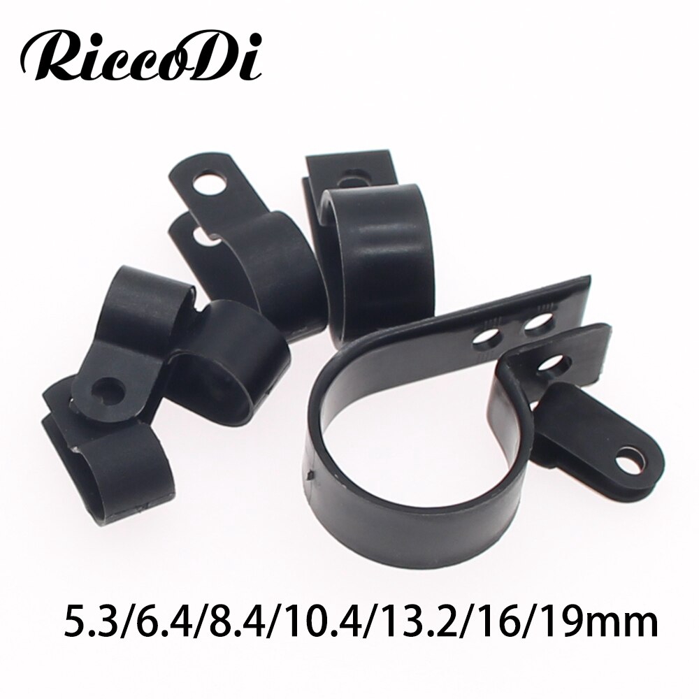 100pcs R型尼龍5.3/6.4/8.4/10.4MM電纜夾透明黑色R型電纜夾電纜夾 | 蝦皮購物