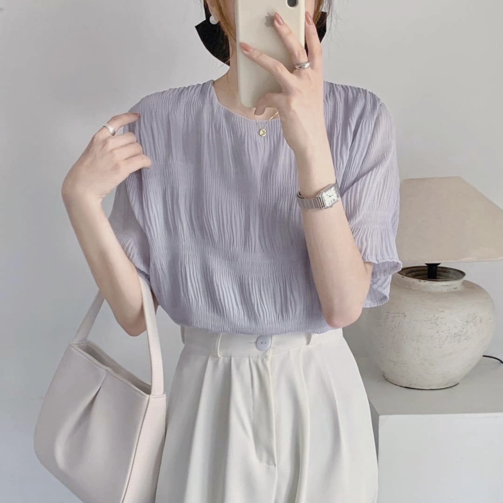 層次水波紋透膚上衣(長袖款、短袖款) Cimpl.微美概念 | 蝦皮購物