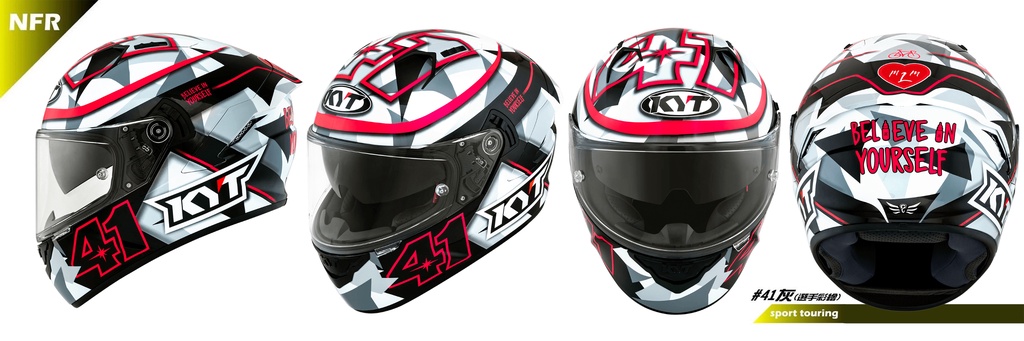 【豪新安全帽部品】KYT NFR NF-R #41 灰 選手彩繪 全罩帽 內置墨片 安全帽 限定版 免運費 | 蝦皮購物