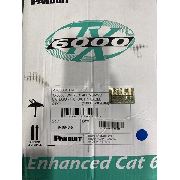 PANDUIT PUC6004IG 網路線 Cat 6 50-200M 4Pares 網路箱線零售(灰&藍&白色)易拉箱 | 蝦皮購物