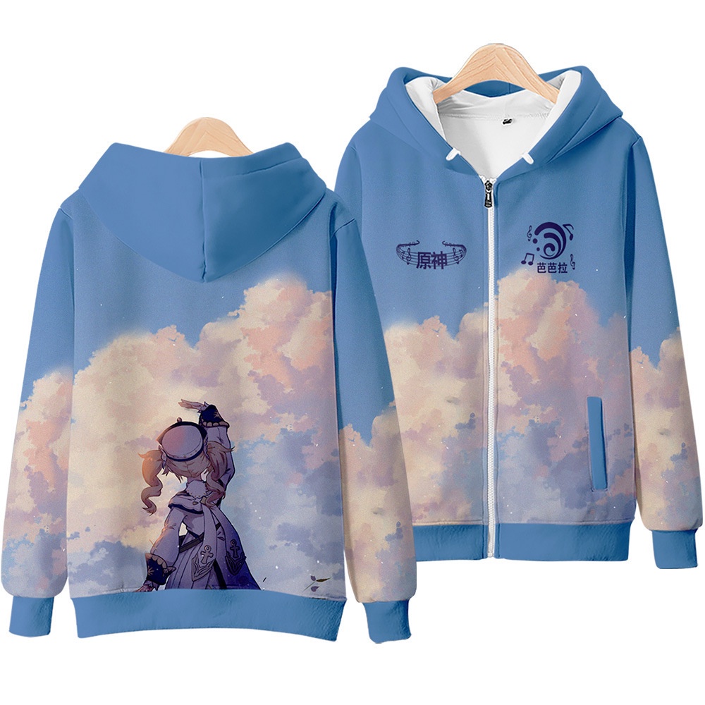 成人和兒童 Genshin Impact Game Amber Lisa Klee Diluc Venti 三維印花連帽 | 蝦皮購物