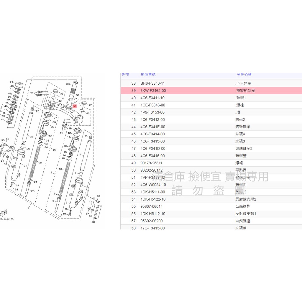 撿便宜料號 3KW-F3462-00 YAMAHA山葉原廠操縱舵封圈 AXIS 車玩 勁風光 新勁戰 前叉三角台 橡圈 | 蝦皮購物