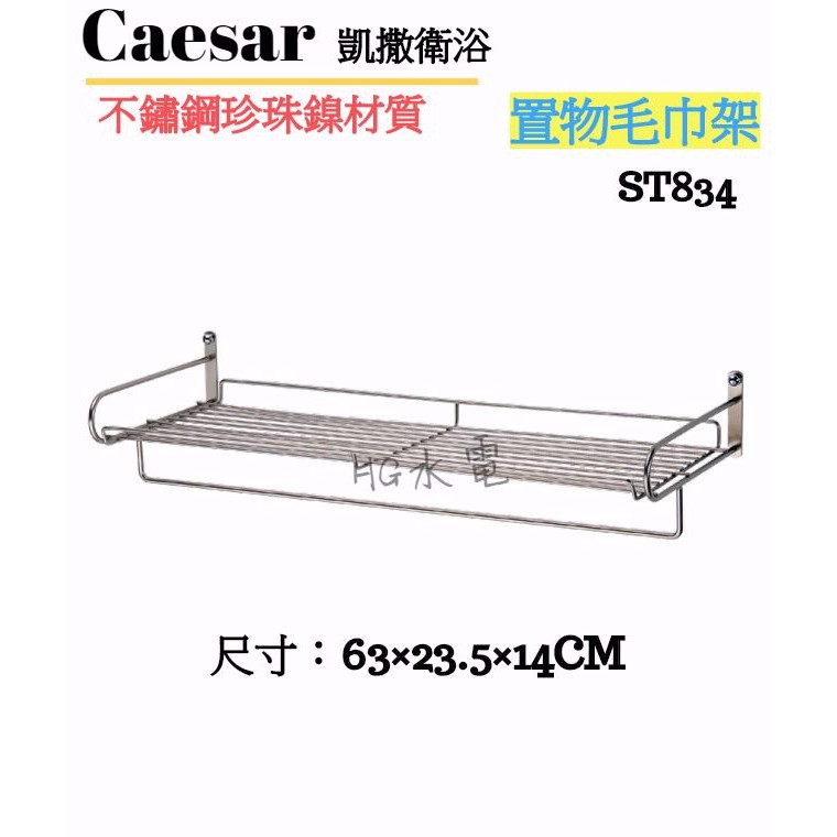 🔸HG水電🔸 Caesar 凱撒衛浴 置物毛巾架 ST834 不鏽鋼珍珠鎳 | 蝦皮購物