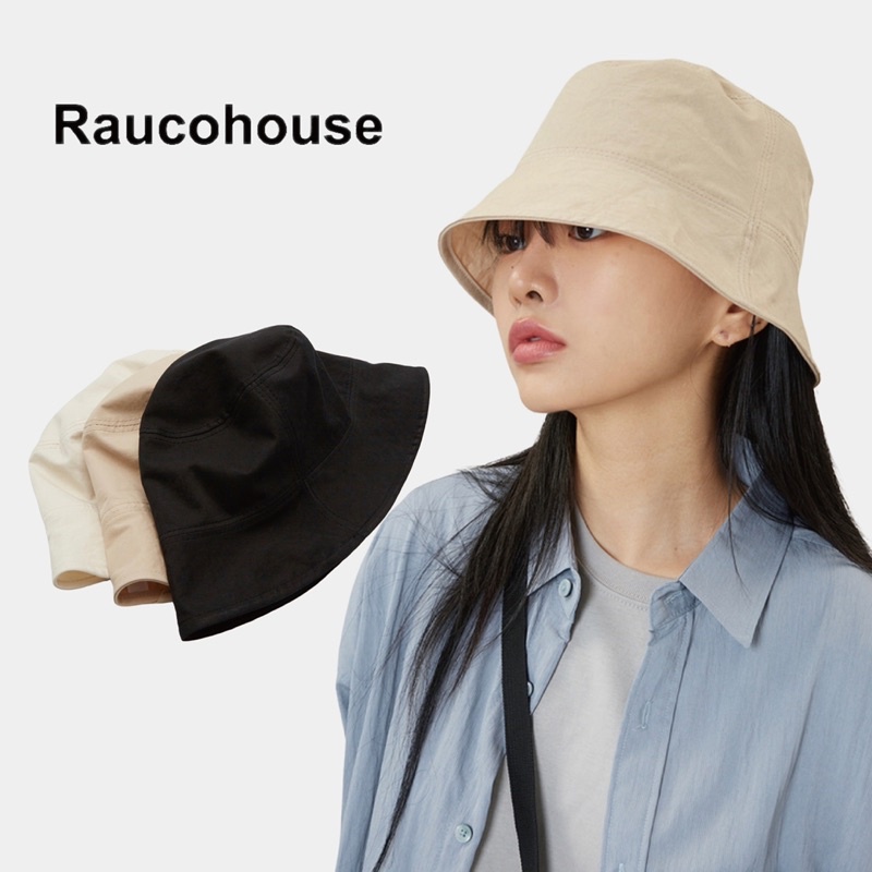【JIN】現貨！韓國 Raucohouse 「素顏神器」深帽高素面漁夫帽 帽款 漁夫帽 素面 搭配 | 蝦皮購物