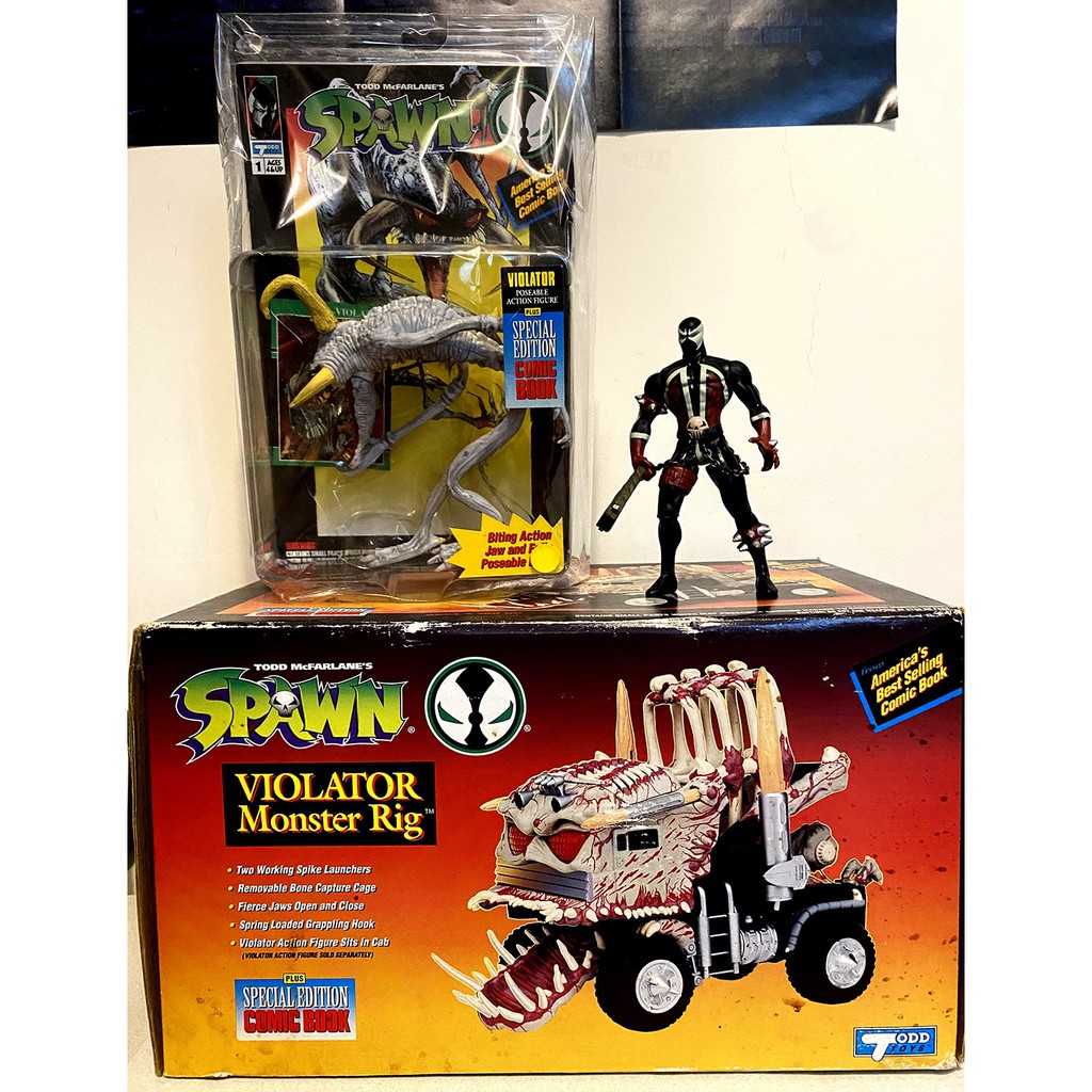 SPAWN Violator Monster Rig 再生俠 閃靈悍將 三角魔怪物卡車載具*附第一代三角魔和閃靈悍將人偶 | 蝦皮購物